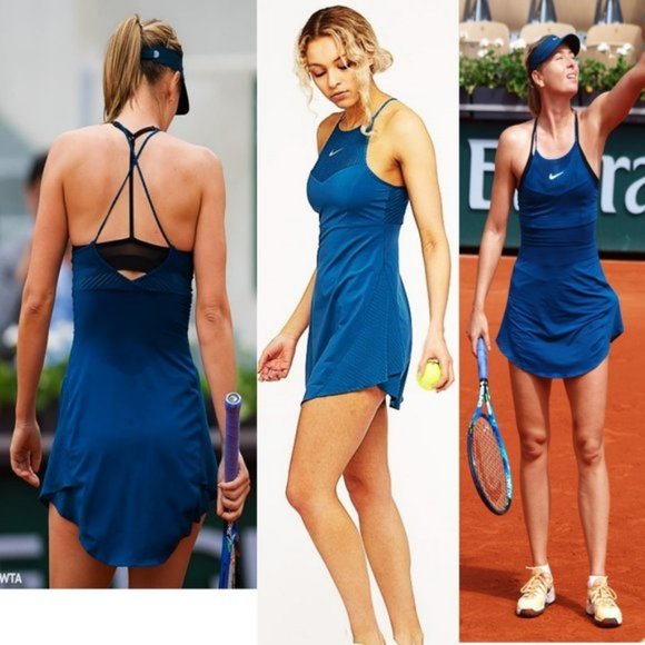 Nike | Dresses | Nwt Rare Nike Maria Sharapova Tennis Dress Blue M ...